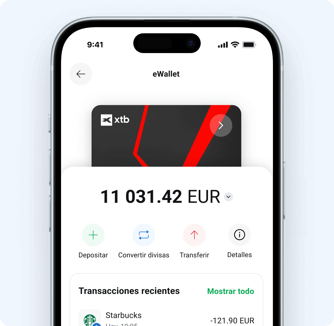 eWallet: gestiona tu dinero de forma rápida y fácil en XTB | XTB
